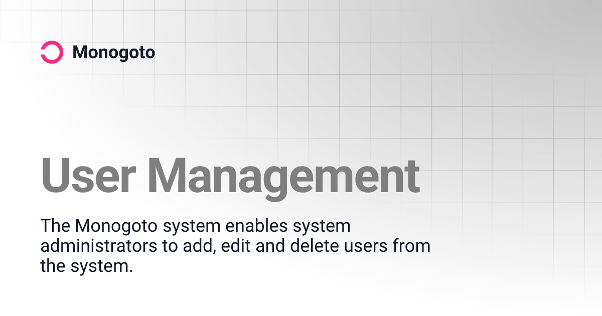 User Management | Monogoto