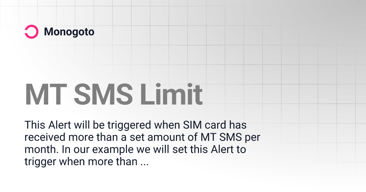 MT SMS Limit | Monogoto