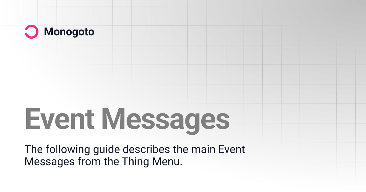 Event Messages | Monogoto