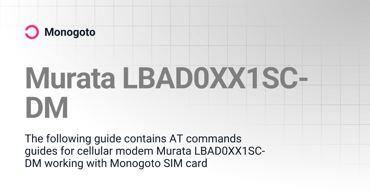 Murata LBAD0XX1SC-DM | Monogoto